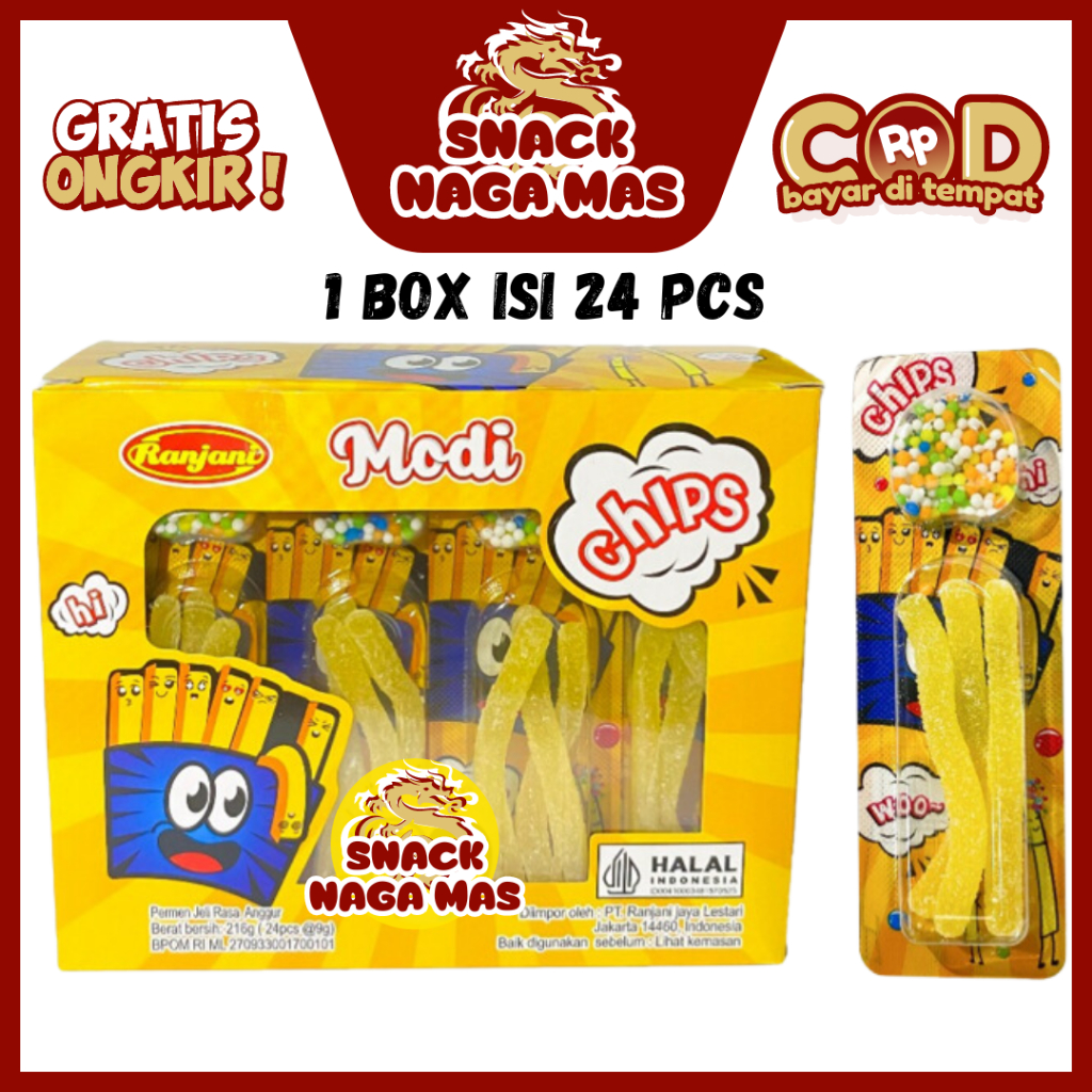 Jual PERMEN MODI CHIPS BENTUK KENTANG GORENG [1 BOX ISI 24 PCS ...