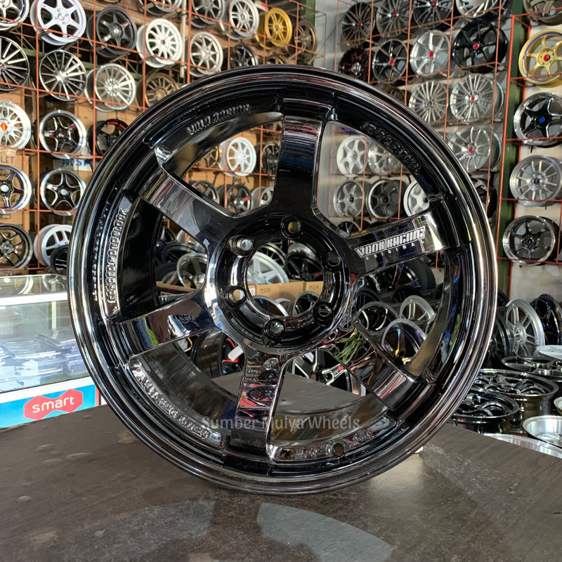 Jual Velg R18 Volk TE37 black chrome by jf luxury. sumber mulya wheels. toko velg ban mobil ...