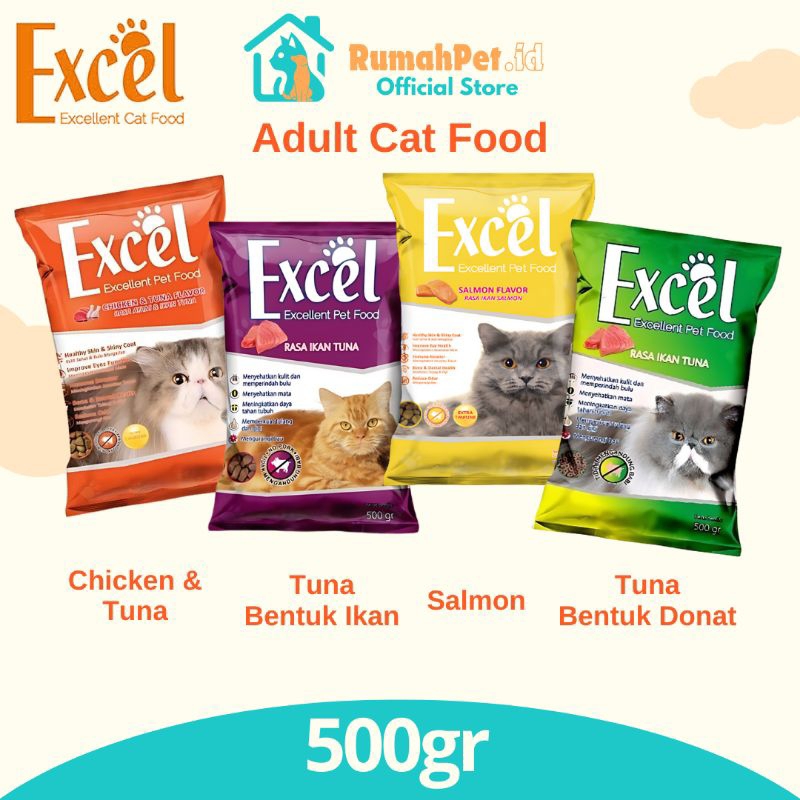 Jual Excel Cat Food Adult 500gr Excel Makanan Kucing Dewasa 500gr ...