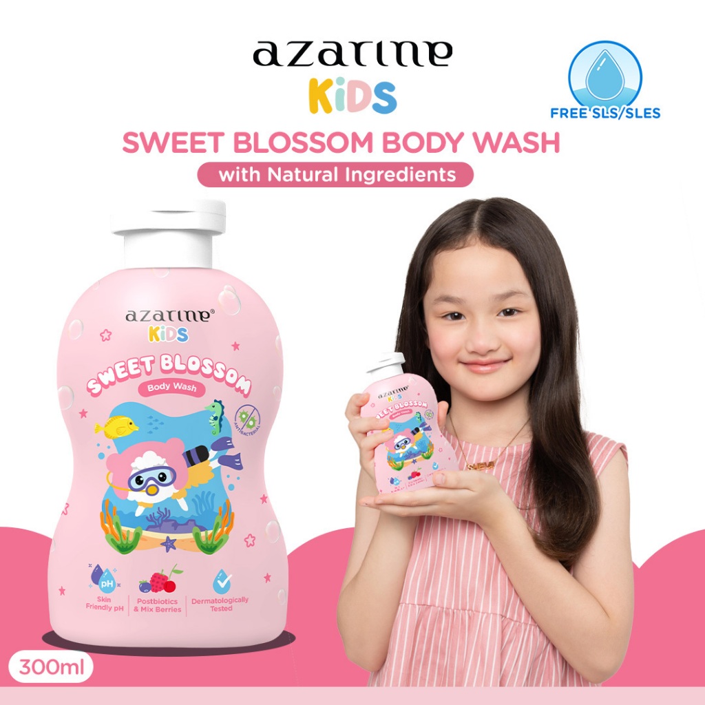 Jual Azarine Kids Sweet Blossom Body Wash 300ml Sabun Bayi Kids SLS ...