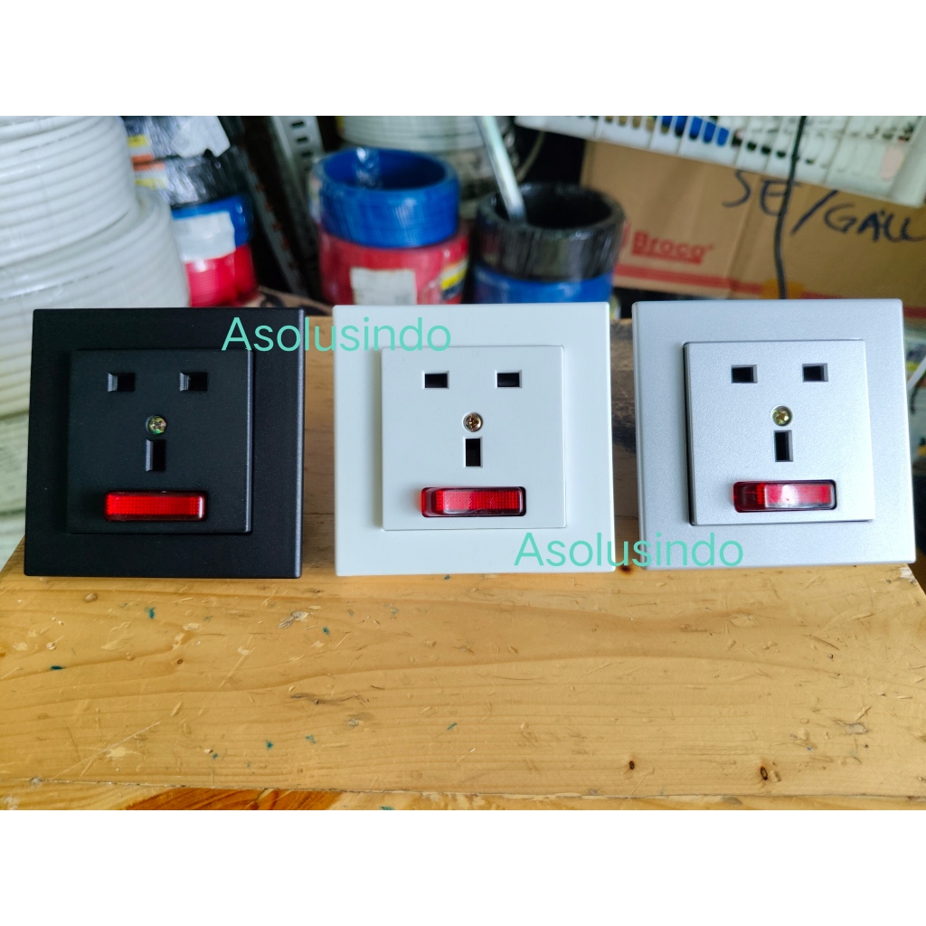 Jual Broco Plano Stopkontak Ac 3Pin IB 13A 250V Art.E155 Original ...