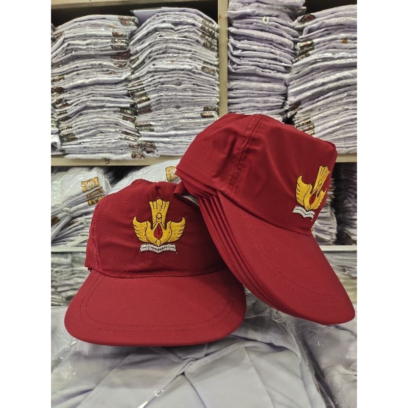 Jual TOPI SD FAMATEX ( FULL MERAH) | Shopee Indonesia