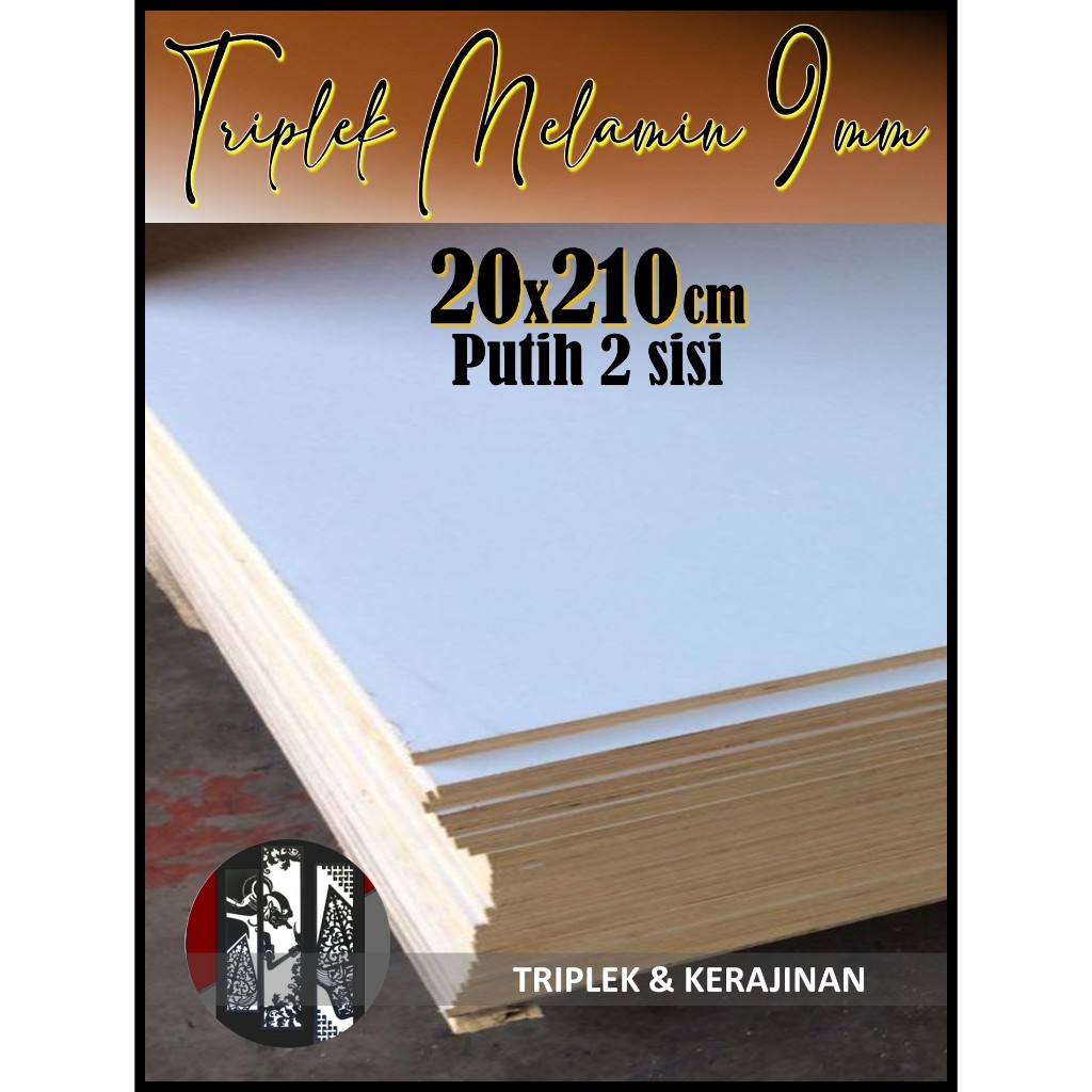 Jual Triplek Melamin Putih 9mm 20x210 cm (2 Muka | Doff-Glossy) 9 mm 20 ...