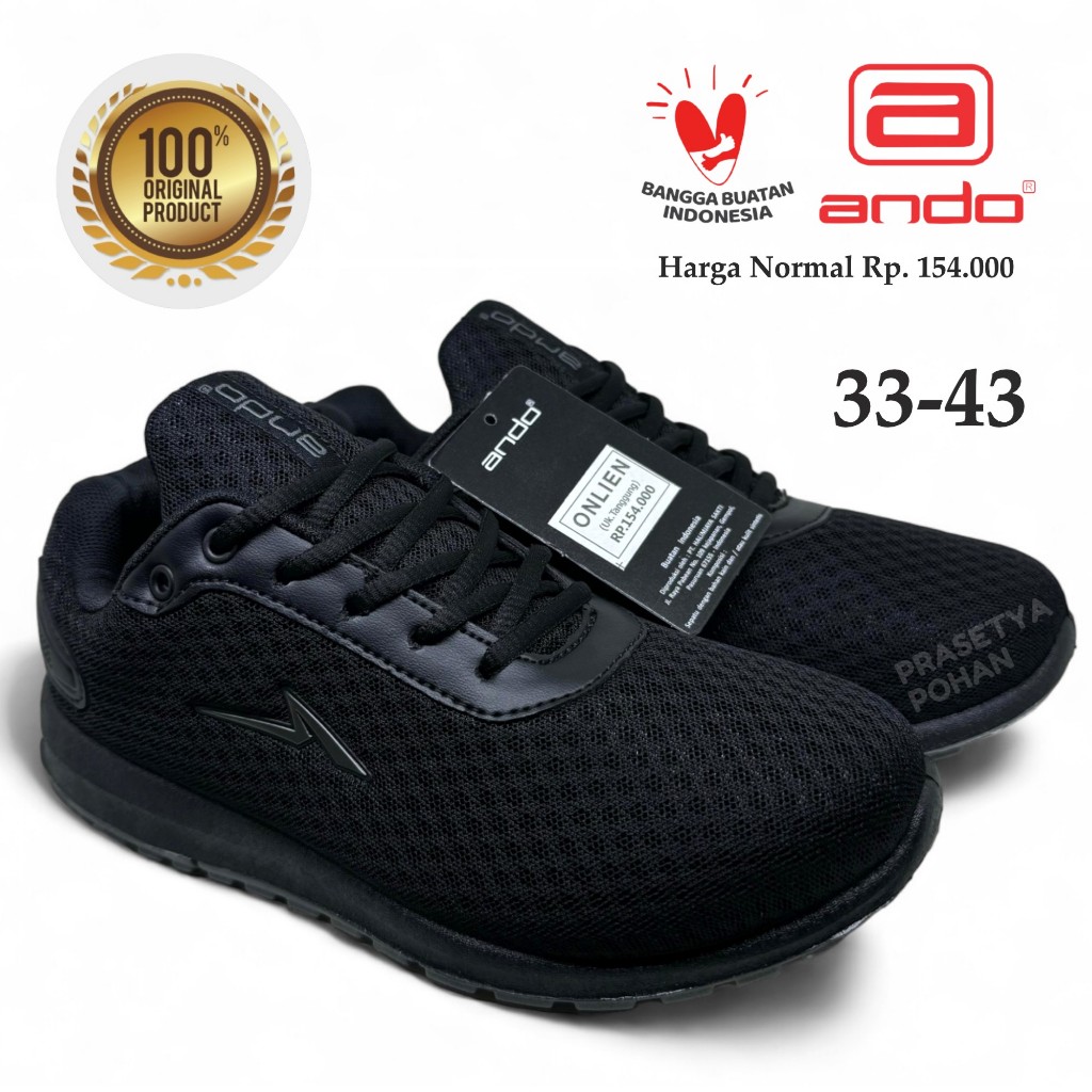 Jual Sepatu Sekolah SD SMP SMA Anti Slip Original ANDO - Sepatu Anak ...