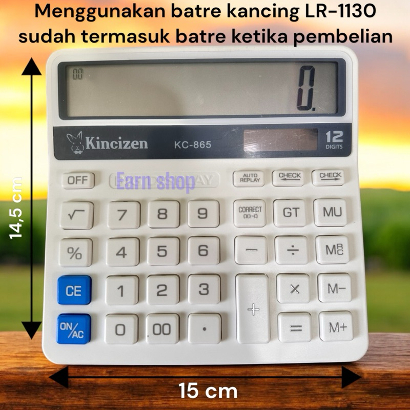 Jual kalkulator dagang 12 digit kincizen KC-865 | kalkulator ukuran ...