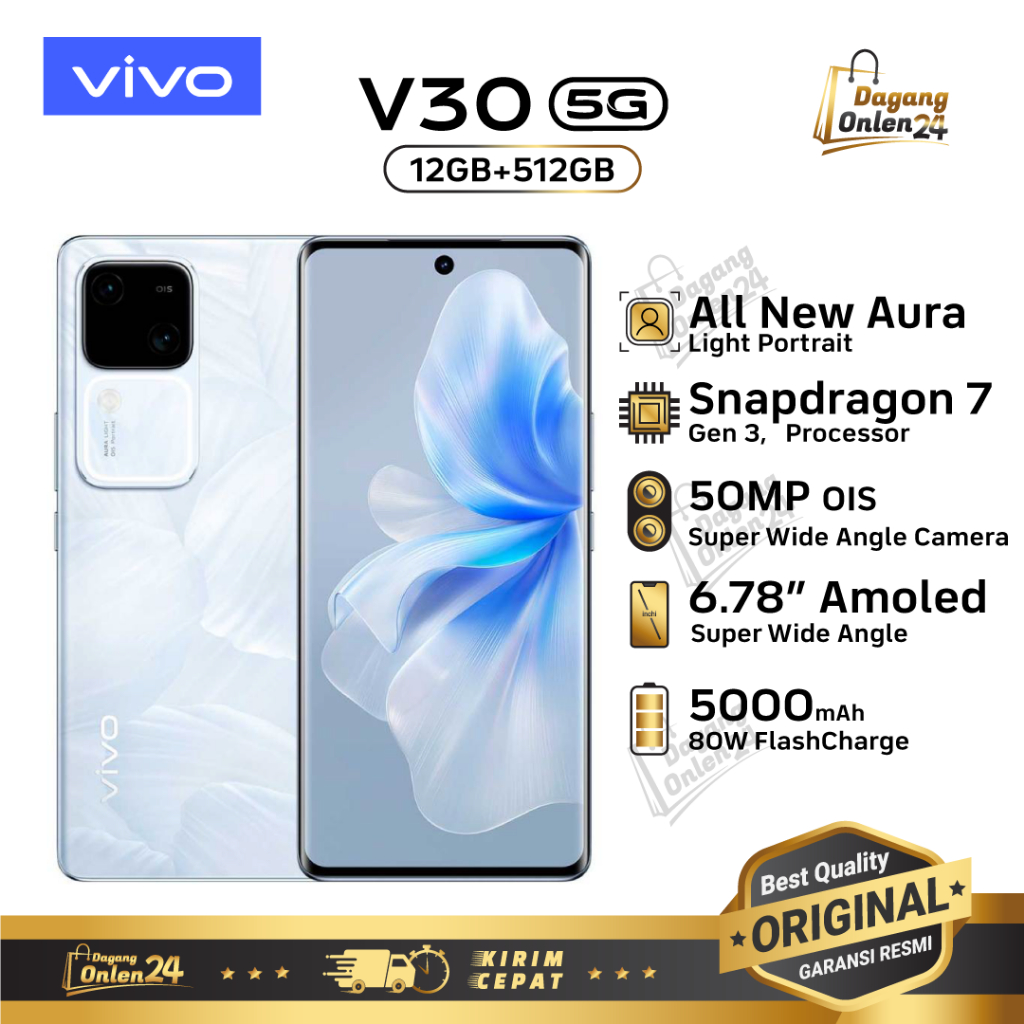 Jual VIVO V30 5G RAM 12GB/512GB Snapdragon Garansi Resmi | Shopee Indonesia