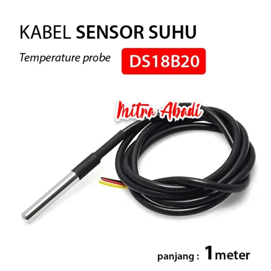 Jual Kabel Sensor Suhu DS18B20 / Temperature Sensor Probe 18B20 Waterproof Stainless Steel ...