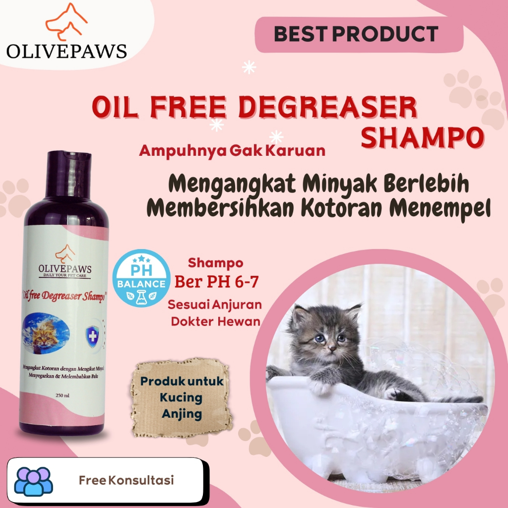 Jual SHAMPO OIL DEGREASER Mengangkat Kotoran Minyak & Melembabkan Nutrisi Kulit Kucing Anjing ...