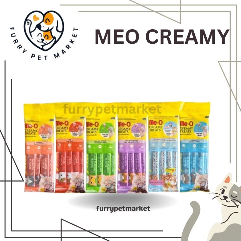 Jual Meo Creamy Treat Snack Kucing Me-o 60gr Isi 4 / Snack Kucing ...
