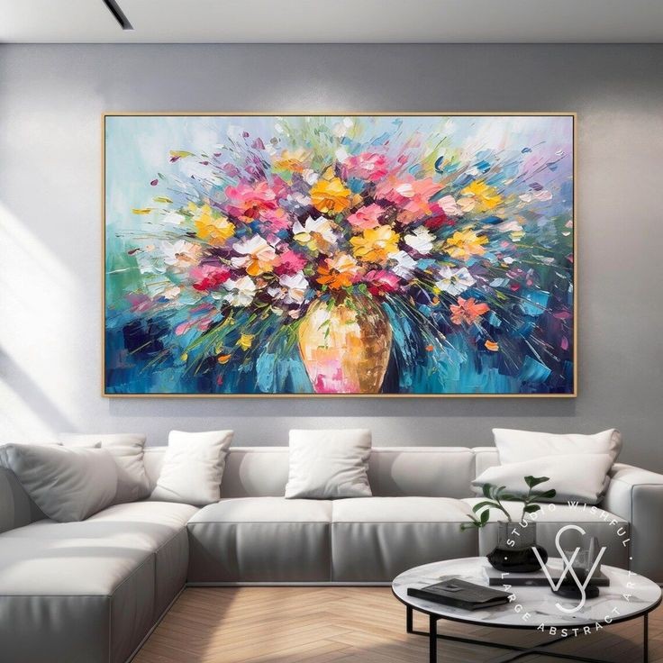 Jual Lukisan dinding bunga aesthetic colour full modert art | Shopee ...