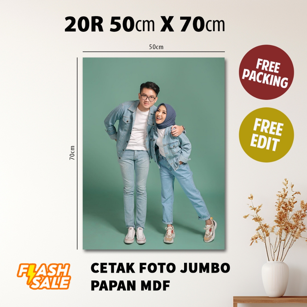 Jual Cetak Foto Bingkai Dekorasi Prewedding 20R Jumbo 50x70cm MDF ...