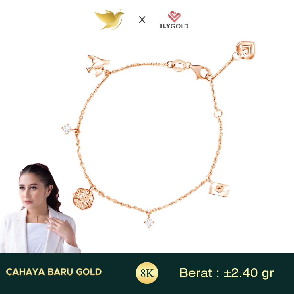 Jual ILY GOLD BRACELET SERIES LOVELETTER 8K | Shopee Indonesia