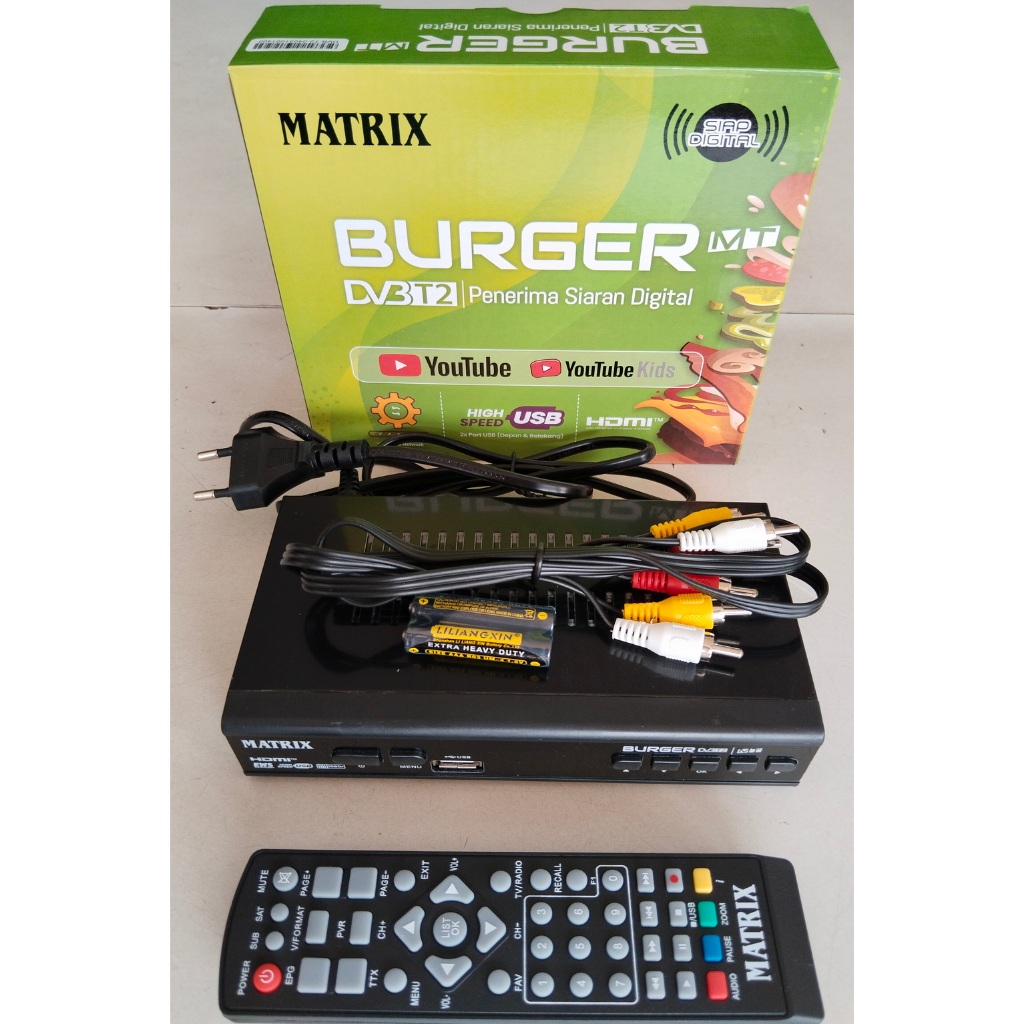 Jual Matrix BURGER MT DVBT2 (Set Top Box) Penerima Siaran Digital UHF ...