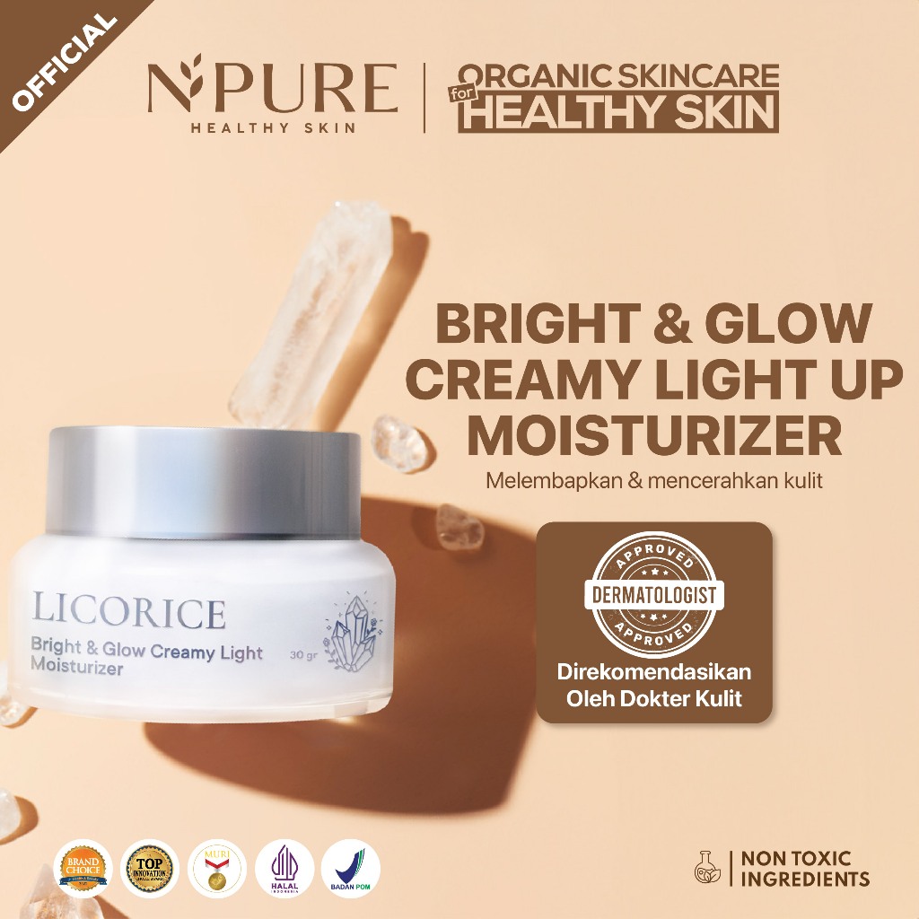 Jual NPURE Licorice Bright & Glow Creamy light Moisturizer / Creamy ...