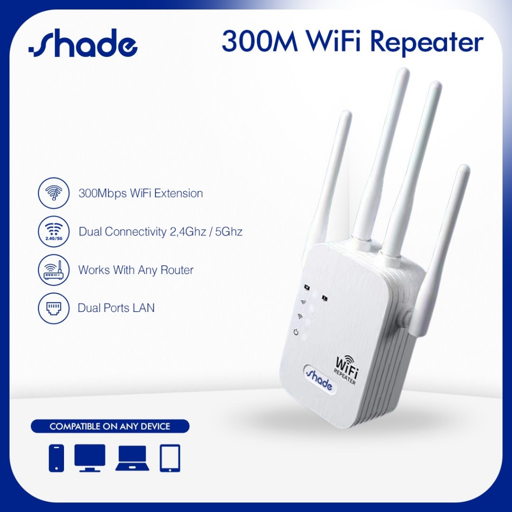 Jual SHADE 300M WIFI Repeater Wireless Wifi Range Extender Router Repeater-MJD | Shopee Indonesia
