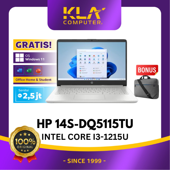 Jual HP 14S DQ5115TU INTEL CORE i3 1215U 4 GB DDR4 SSD 512 GB FHD ...