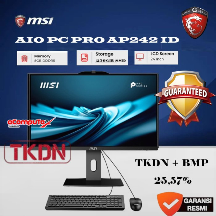 Jual PC AIO MSI PRO AP242 ID APID-01 INTEL CORE i3-12100 RAM 8GB DDR5 ...