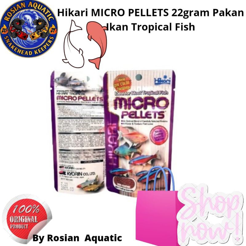 Jual Hikari MICRO PELLETS 22G / 22GR 22 GR / gram Pakan Ikan Tropical ...