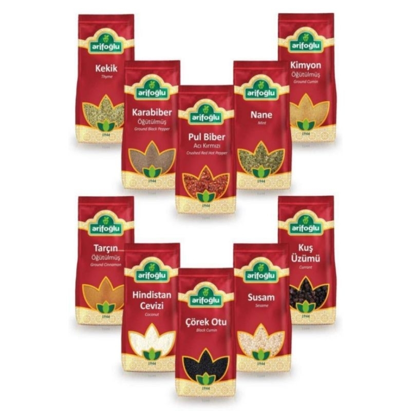 Jual Arifoglu Baharat Bumbu Bubuk Turki / Kara Biber Pul Biber Kekik ...
