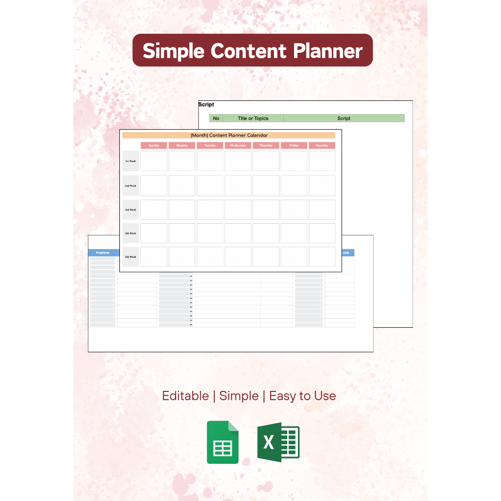 Jual Simple Content Planner (Inc. Jasa Edit) | Shopee Indonesia