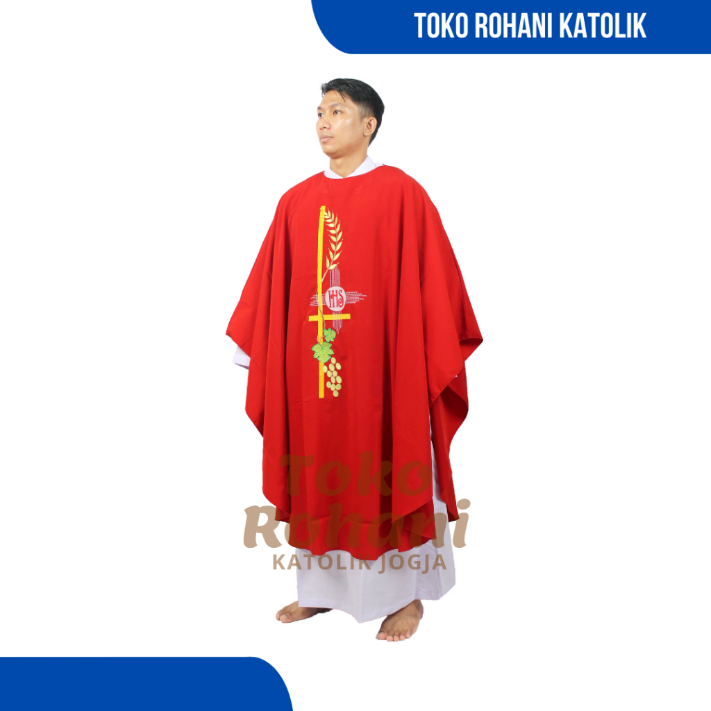 Jual KASULA PASTOR (MERAH) / KASULA ROMO / JUBAH ROMO | Shopee Indonesia
