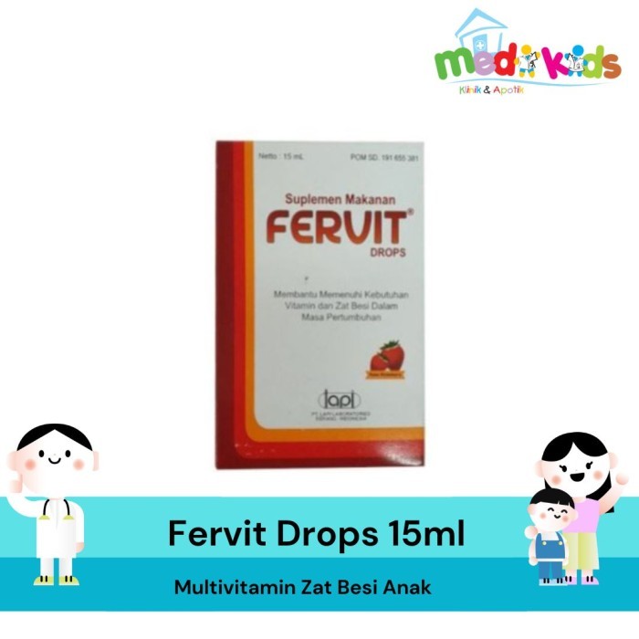 Jual Fervit Zat Besi Vitamin Anak Drop 15mL Fervit Drop 15 ml | Shopee ...