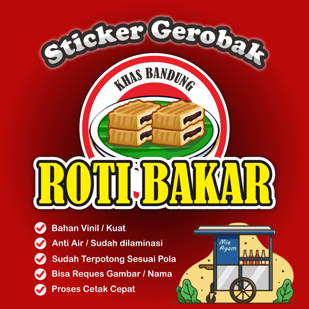 Jual Sticker Roti Bakar, Sticker Gerobak, Sticker Etalase, Sticker Kaca ...