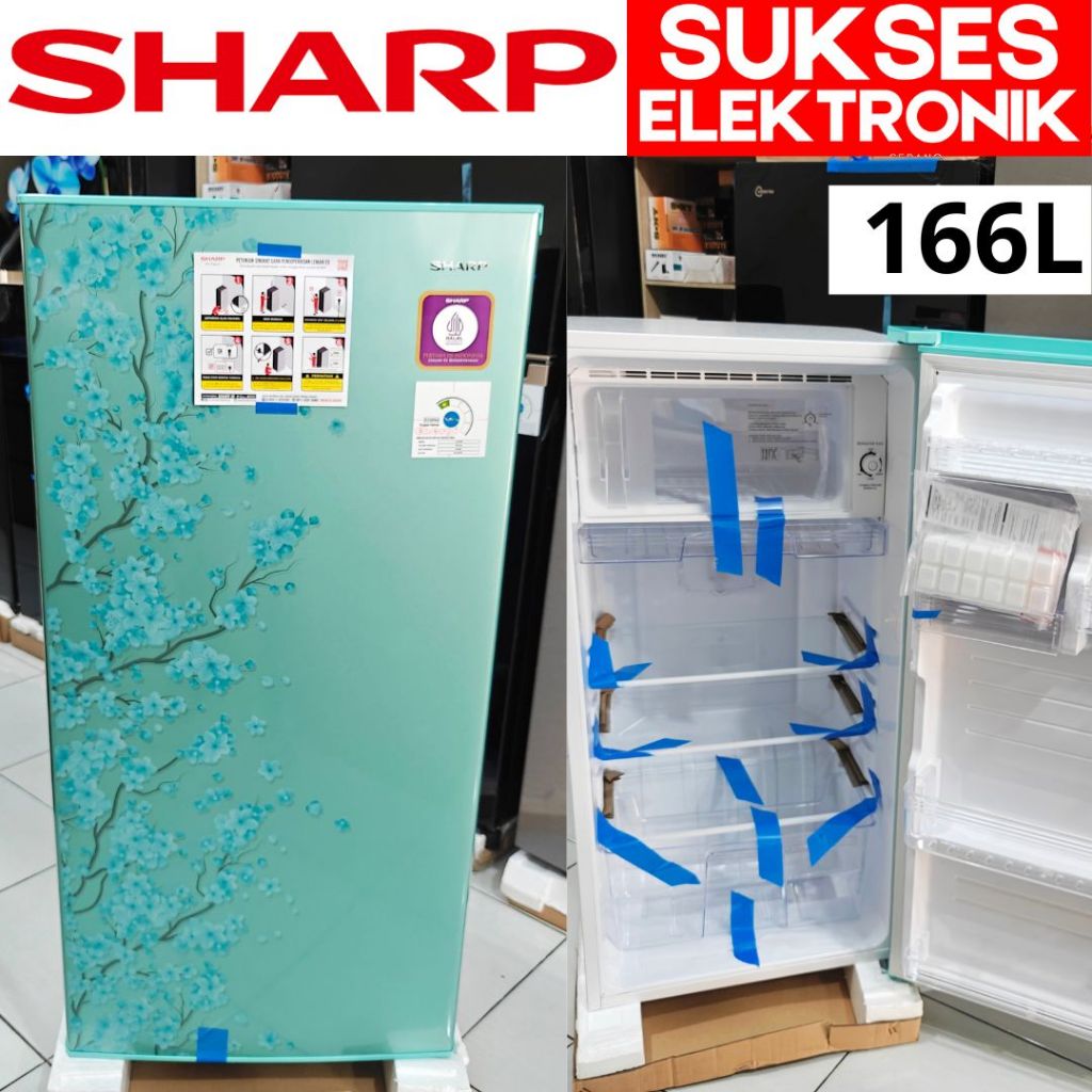 Jual KULKAS SHARP SJ-N182D BUNGA / LEMARI ES 1 PINTU SJ 182D 166 LITER ...