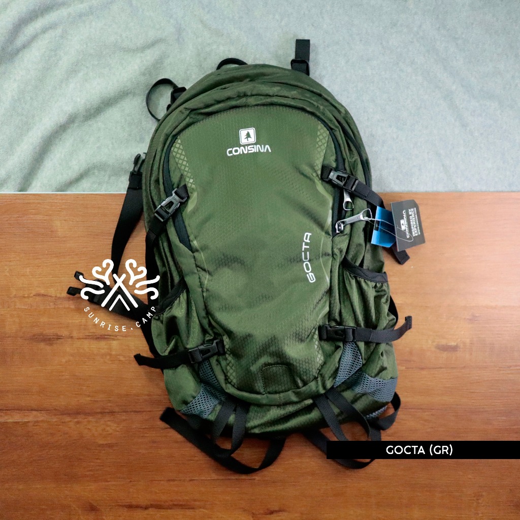 Jual TAS CONSINA GOCTA - BACKPACK ORIGINAL HIJAU ARMY - BONUS COVER BAG ...