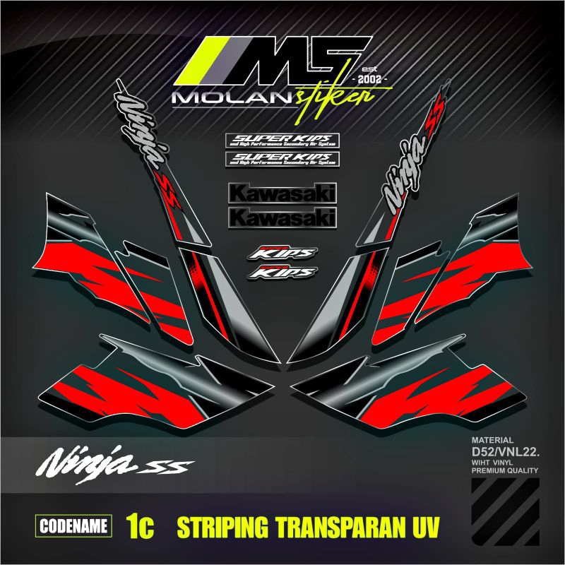 Jual Decal Sticker Striping Variasi Transparan Uv Ninja Ss Kawasaki ...