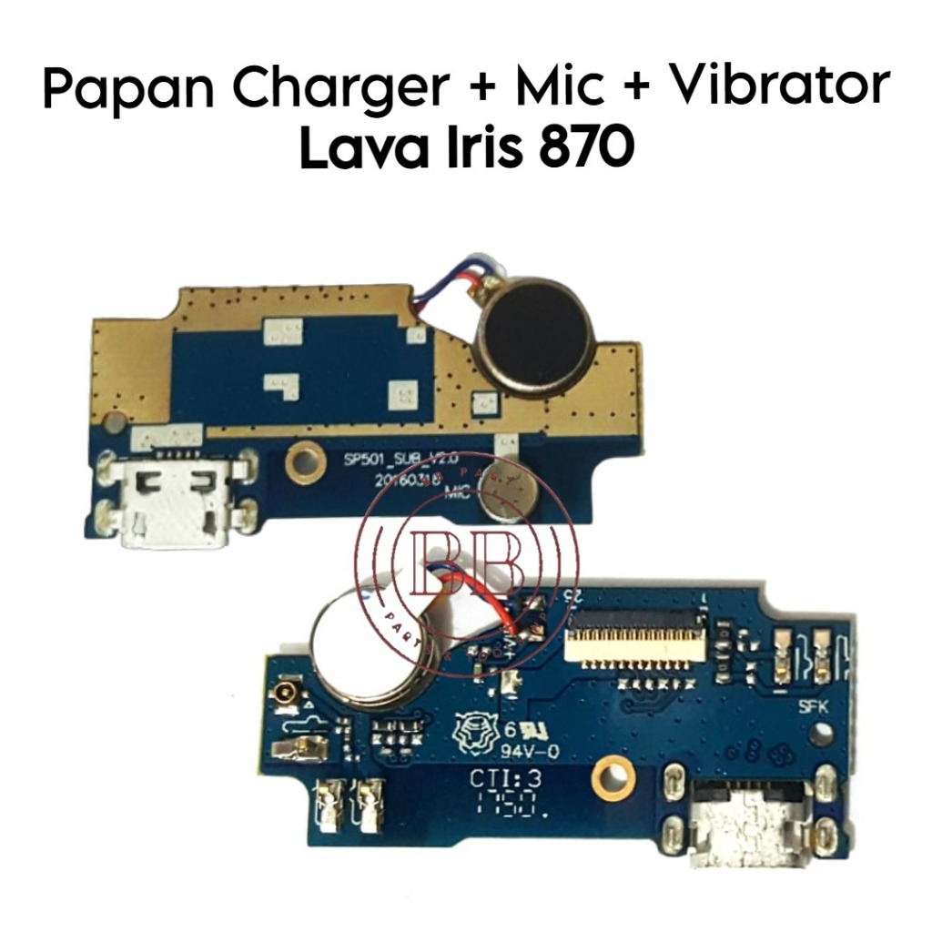 Jual Papan Konektor PCB Charger Mic + Vibrator Lava Iris 870 - Flexible Flexibel Fleksibel ...