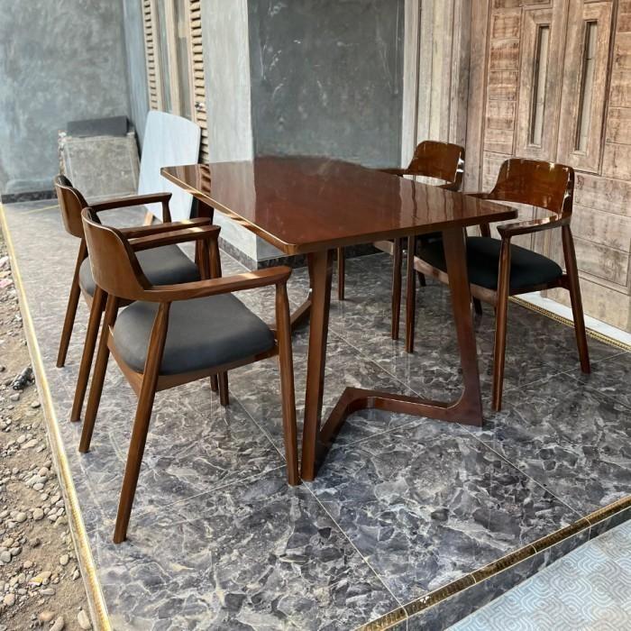 Jual Set Kursi Meja Makan, Set Kursi Meja Makan Cafe Jati - Dining Set Hiroshima Retro Modern ...