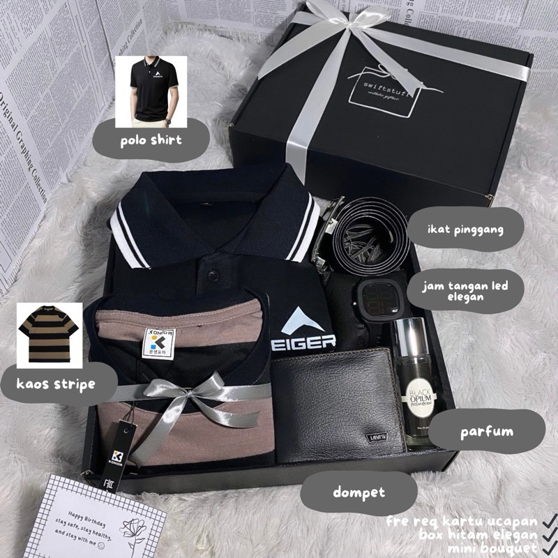 Jual [READY] GIFT BOX COWO BLACK SERIES HAMPERS PRIA KADO HADIAH FOR ...