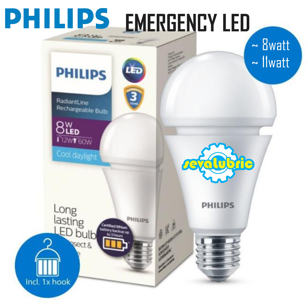 Jual Lampu Emergency Philips Radiantline Rechargeable LED Bulb 8W 11W | Shopee Indonesia