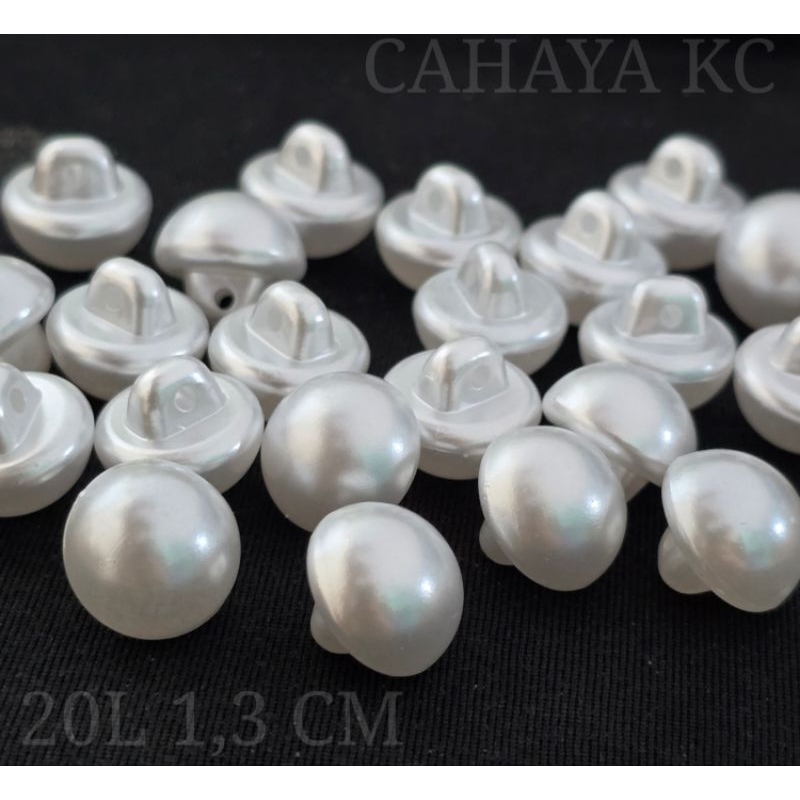 Jual 12 Pcs Kancing Jamur Timbul Putih Silver 20L 1,3 centimeter ...