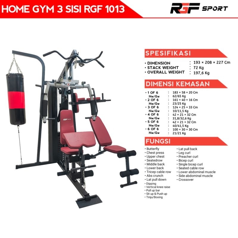 Jual Alat Fitness Home Gym 3 Sisi RGF SPORT - 1013 | Shopee Indonesia