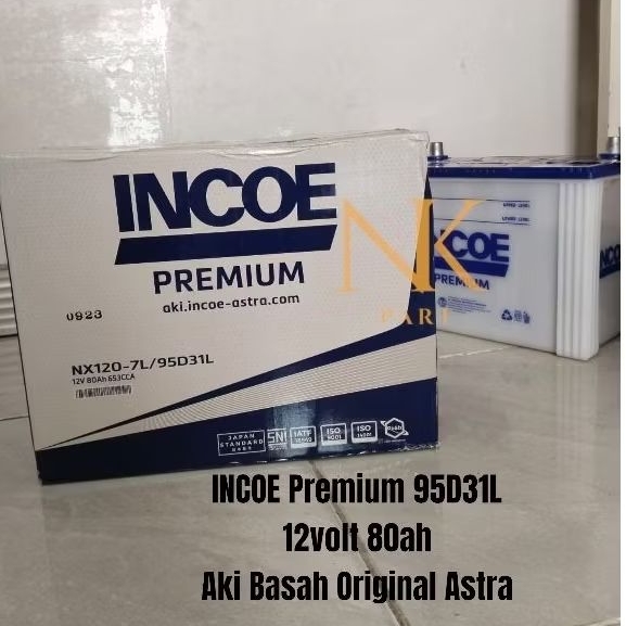 Jual Aki Mobil Basah INCOE 95D31L NX120 7L 12v 80Ah Original Astra Otoparts | Shopee Indonesia