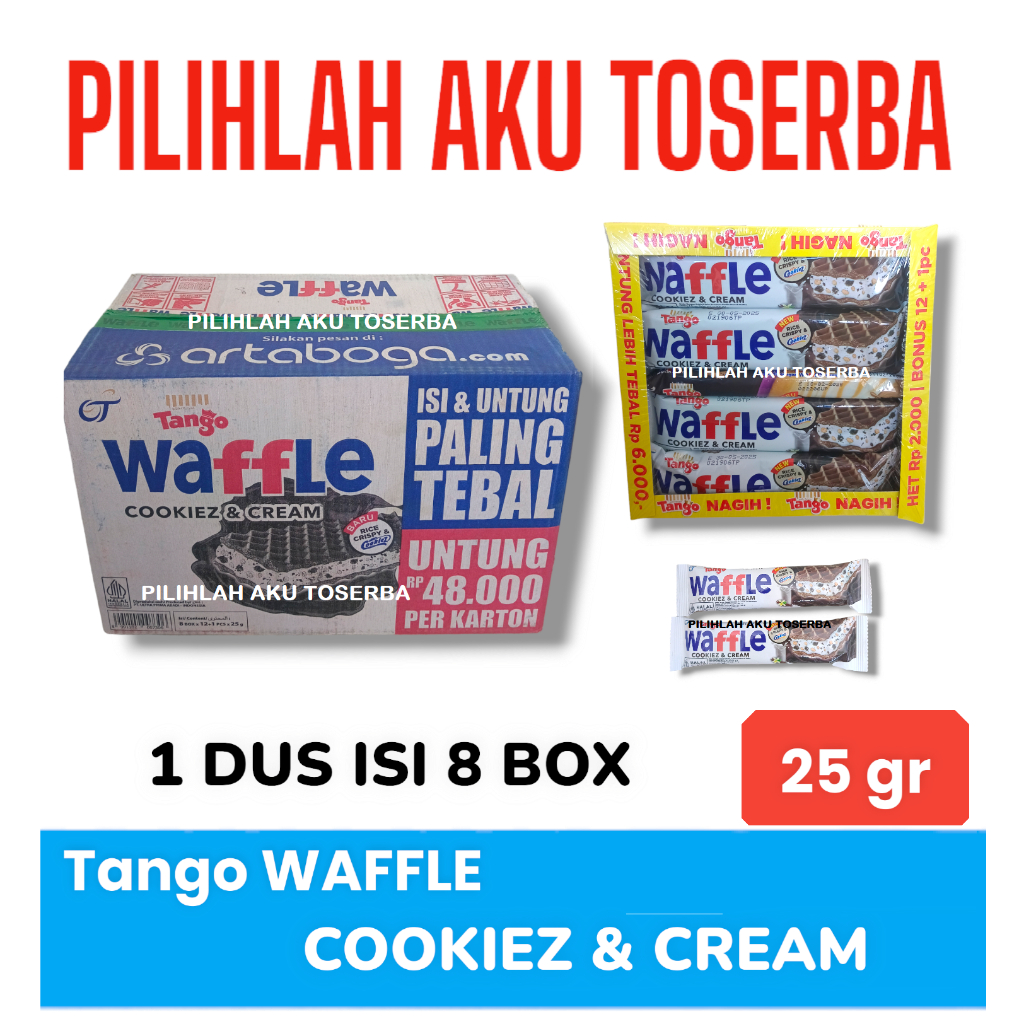 Jual Tango WAFFLE Cookiez & Cream - ( HARGA 1 DUS ) | Shopee Indonesia