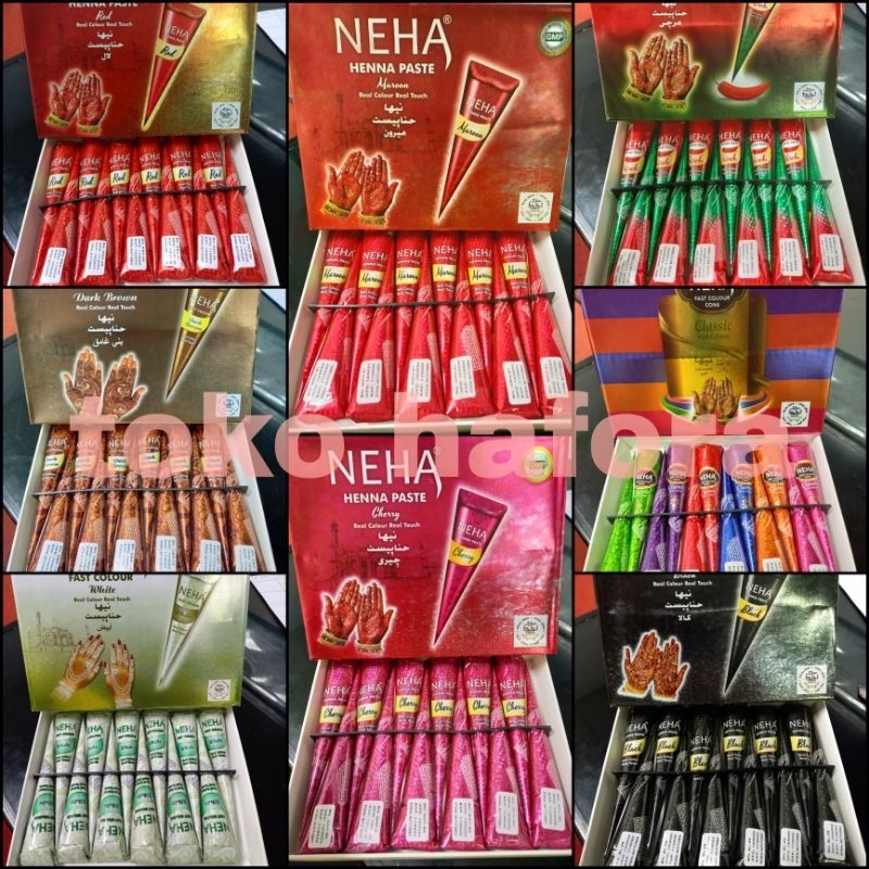 Jual 1 LUSIN NEHA Pacar Tangan Kuku Henna BPOM Grosir 12 pcs NEHA ...
