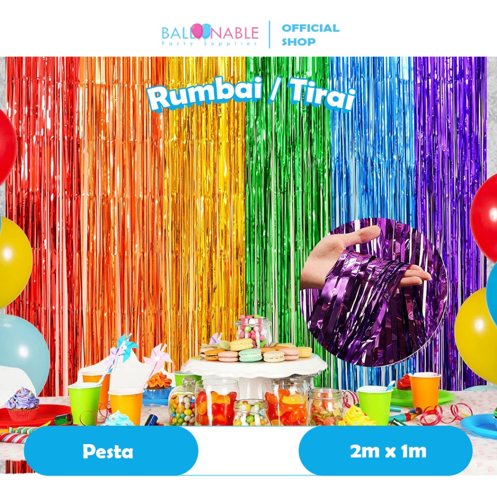 Jual Tirai Foil Rumbai 2x1M Glossy & Pastel | Shopee Indonesia
