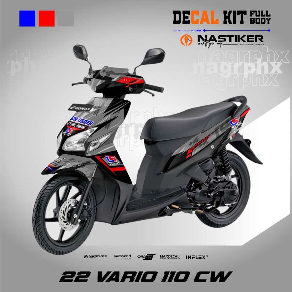 Jual decal vario cw 110 abuabu simple trend - stiker decal vario karbu ...