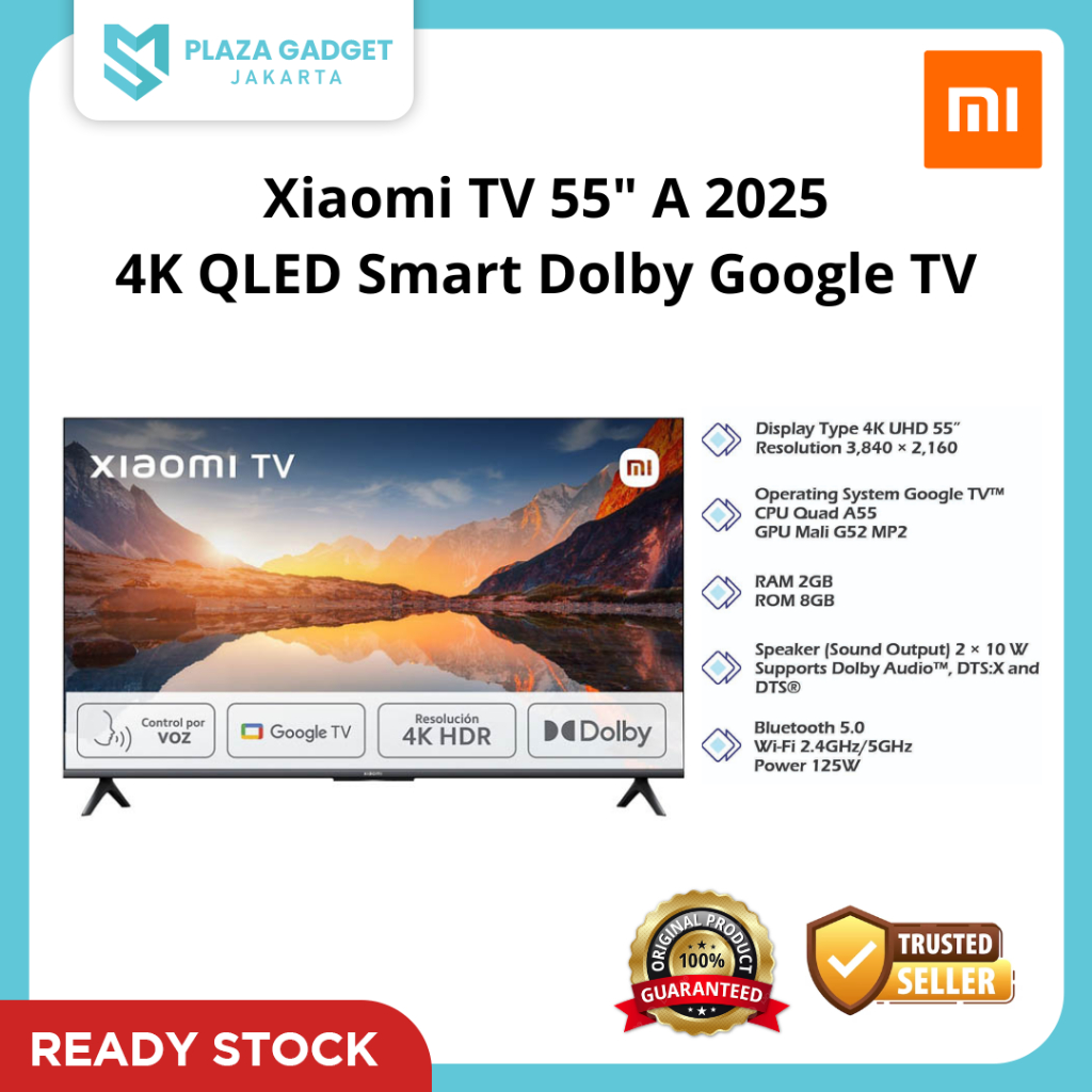 Jual Xiaomi TV A Pro 2025 55“ QLED Google TV MI TV L55MA-SID Bezel Less UHD 4K Bluetooth WIFI ...