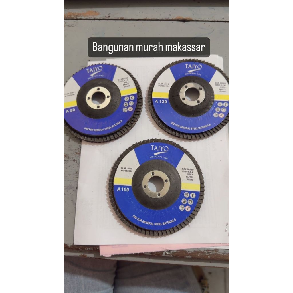 Jual Flap Disc TAIYO / Amplas Susun 4" / Mata Gerinda Gurinda Tebal 4 ...