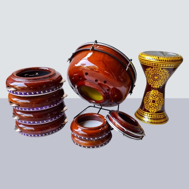 Jual Rebana Hadroh Hadrah Albanjari Natural Satu Paket | Shopee Indonesia
