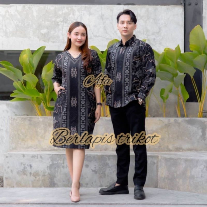 Jual DRESS BATIK COUPLE PREMIUM MOTIF ETNIK AMARA / BATIK COUPLE | Shopee Indonesia