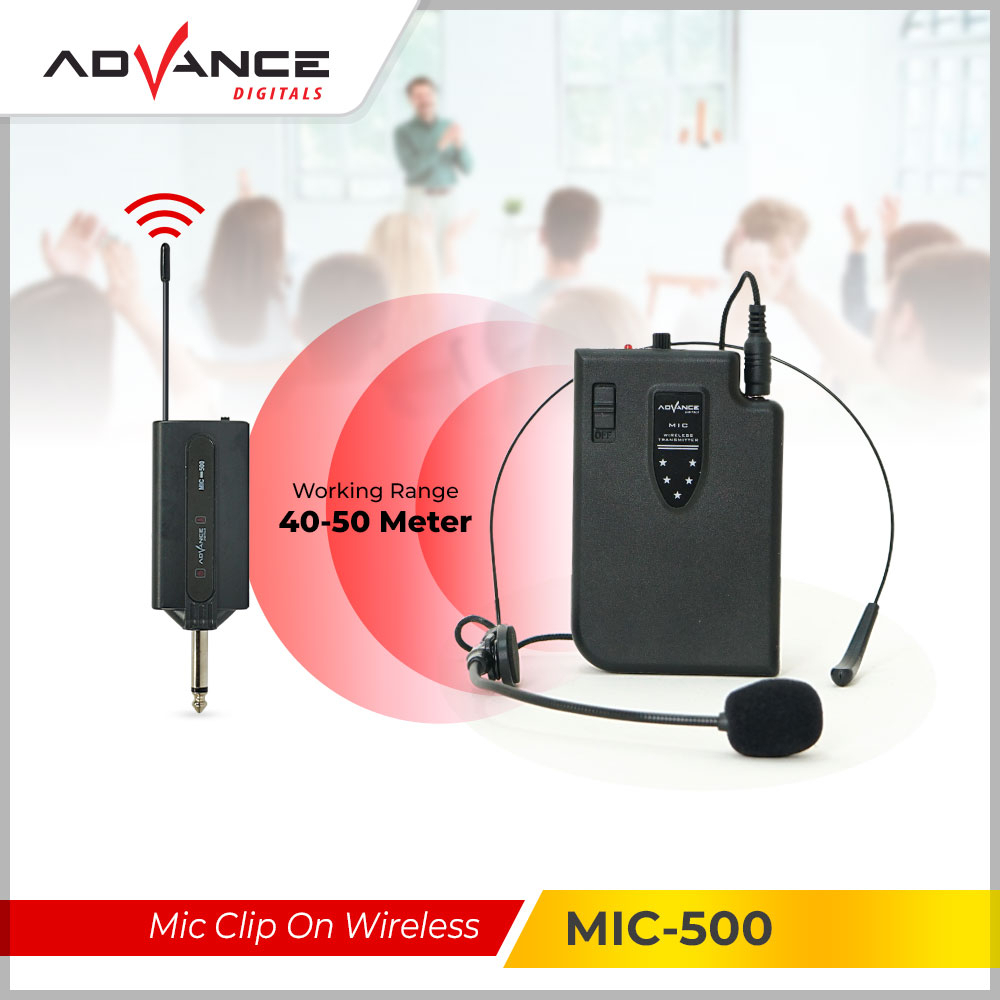 Jual Advance Mic 500 Mic Bando Wireless /Mic Clip On / Microphone Eksternal | Shopee Indonesia