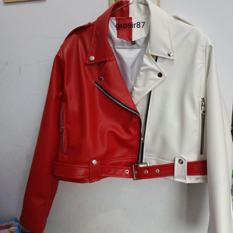 Jual jaket Merah Putih crop cewe semi kulit hut Indonesia | Shopee ...