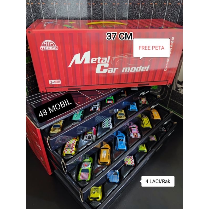 Jual (1 Kotak 4 Rak / 48 mobil bonus peta) mainan mobil mobilan Toy ...