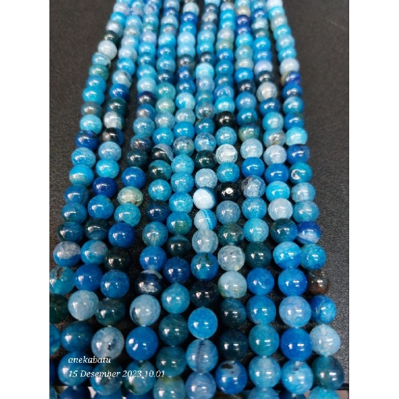 Jual Manik Batu Alam Blue Serat 8mm 10mm | Shopee Indonesia