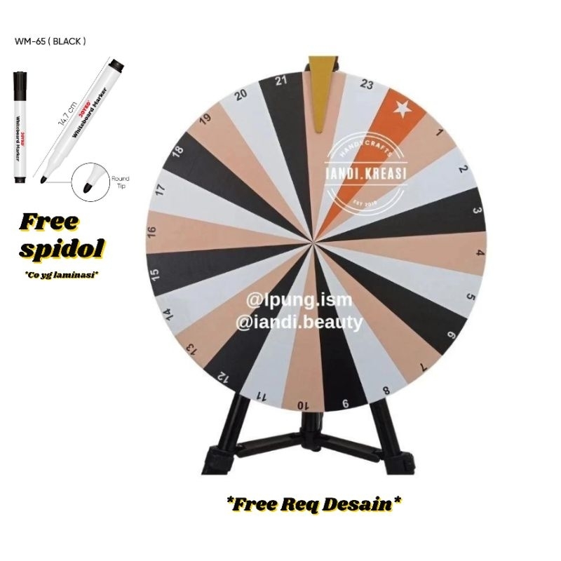 Jual SPIN WHELL BUNYI/RODA UNDIAN / wheel of fortune/lucky spin/ 30cm ...